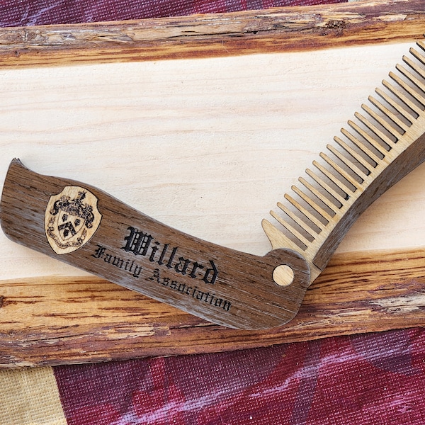 Laser Cut Wooden Combs Svg Bundle Glowforge Beard Comb Set of 5 Svg ...