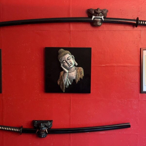 Oni Mask Katana Wall Mount - Etsy
