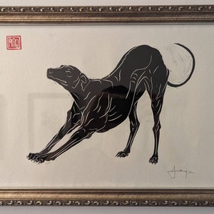 Set of 7 Hand Printed Linocut Longdogs Greyhounds Lurchers - Etsy
