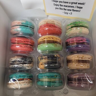 French Macarons 12 Macarons Box Cookies ICE PACK assorted/choose Your ...