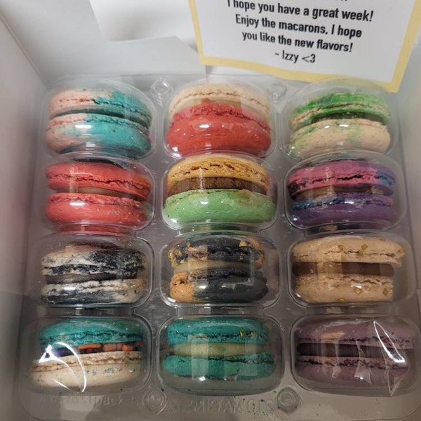 French Macarons - 12 Macarons Box Cookies - ICE PACK -assorted/choose ...
