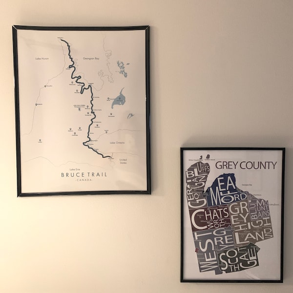 Bruce Trail Map | Bruce Trail Poster | Hiking Canada Poster | Relive ...