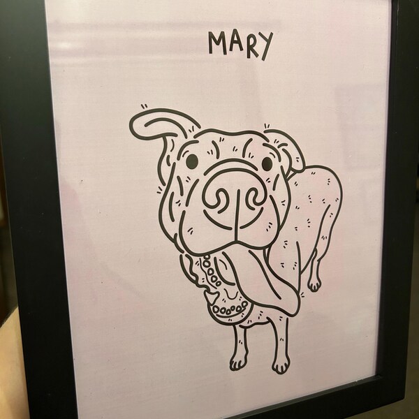 Custom Dog Portrait Badly Drawn Dog Pet Portrait Personalized Badly ...