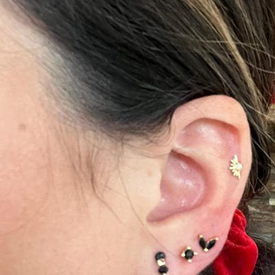 Threadless Push Pin Flat Back Labret 16G/18G/20G Stud Earrings Titanium ...