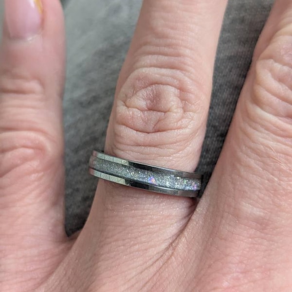His and Her Moonstone Ring Set, Rose Gold Tungsten Wedding Band, 8mm ...