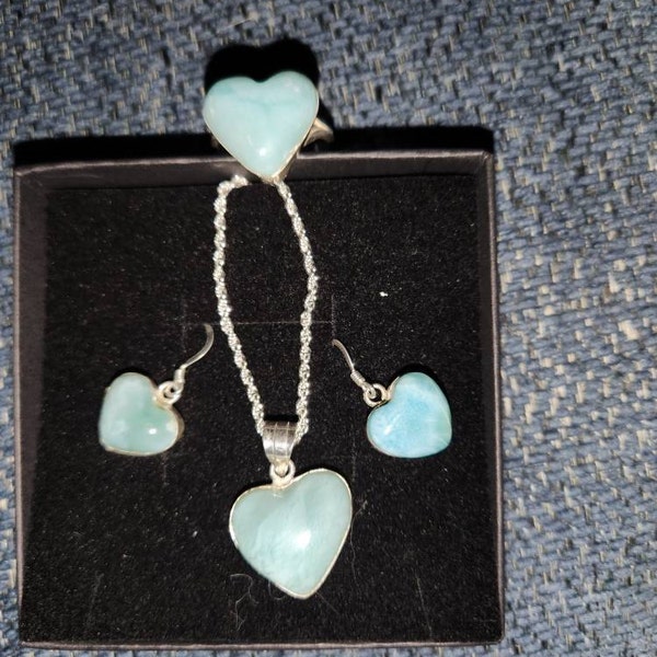 Flip 2 in 1 Blue LARIMAR-AMBER Gemstones 925 Sterling Silver Reversible ...