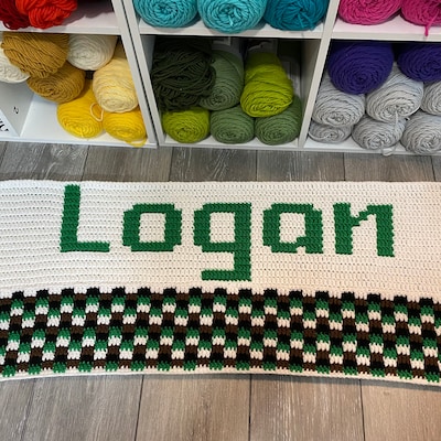 Mosaic Crochet Alphabet-large Block Font, Mosaic Overlay Crochet ...