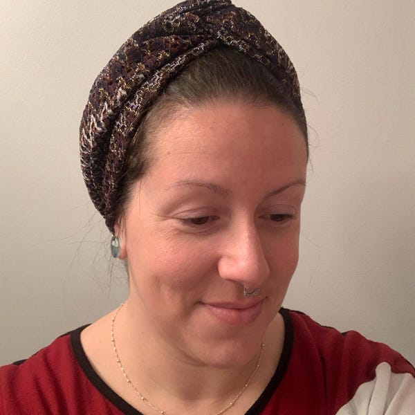 Sequin Fashion Turban, Pre-tied Head Wrap, Twisted Hijab Headscarf, Women Turban, Handmade ...