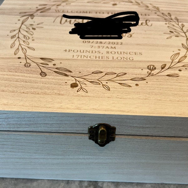 Personalised Wooden Baby Box, Engraved Baby Box, Baby Memory Box ...