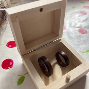 Walnut and Canadian Maple Ring Wedding Ring Red and Green Ring Wood ...