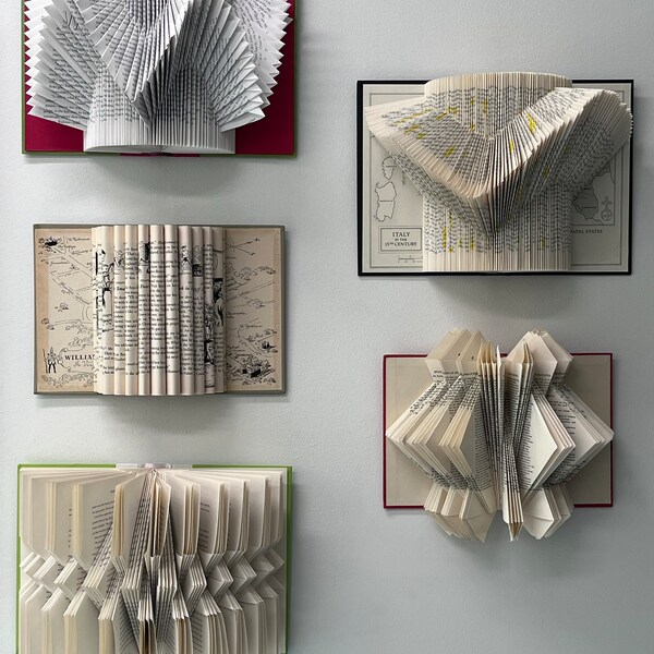 Gallery A: Folded Book Wall Art / Book Art / 3D Book Art / Book ...