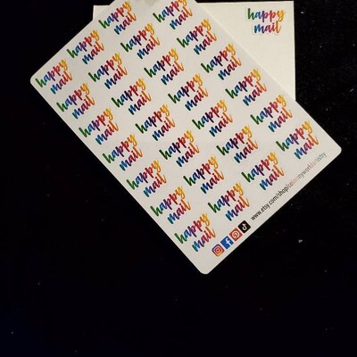 Rainbow Happy Mail Sticker Sheet Etsy Sticker Thank You - Etsy