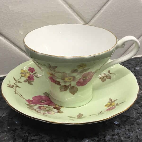 Rare Antique Melba Flower Handle Tea Cup and Saucer Set, Hand Painted ...