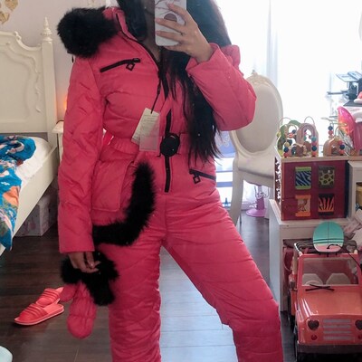 Bright Pink Ski Suit Women's Women Ski Jumpsuit Bright Pink With Black ...