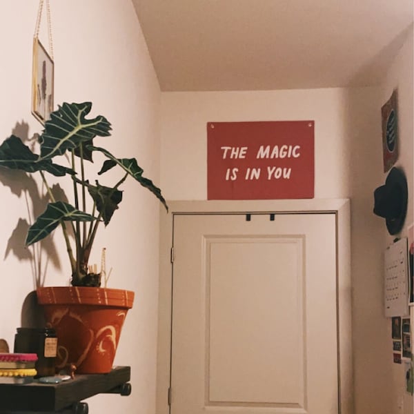 BE BRAVE Banner / Small Silkscreen Affirmation Banner Wall Hanging ...