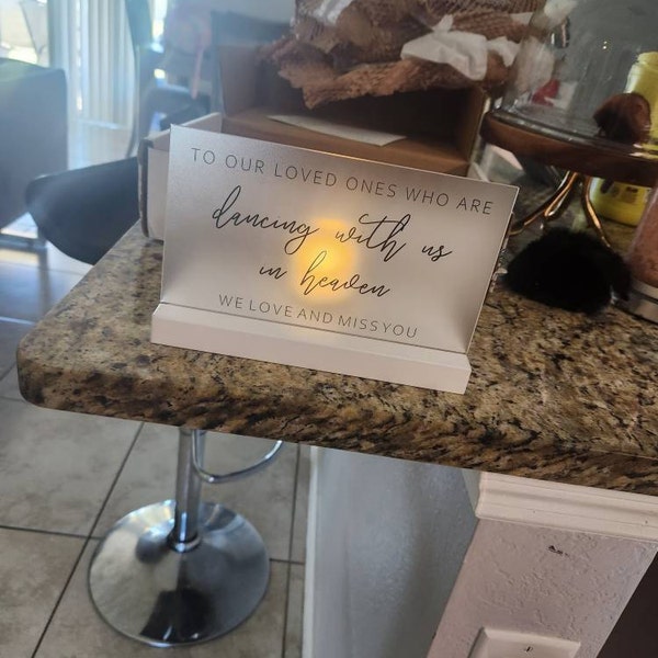 Wedding Memorial Sign - Dancing With Us in Heaven - Memorial Keepsake ...