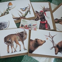 Moose Card, Birthday Card, Greeting Card, Whimsical Card, Blank Cards ...