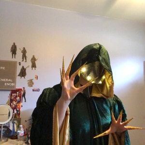 Dark Green Cloak Fully Lined With Black Satin Hooded Velvet - Etsy