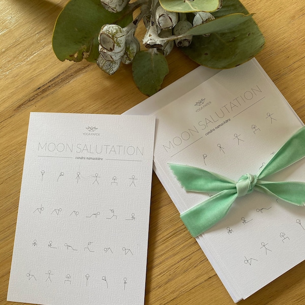 Sun Salutation A and B Postcard: Printable Download With Stick-figures ...