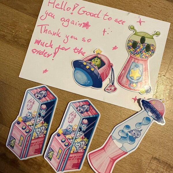 Cute Alien Vs Cows 5 Sticker Set - Etsy