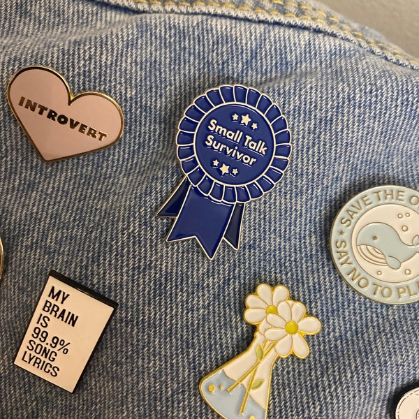 Introvert Enamel Pin Small Talk Survivor Lapel Pin Introvert Lapel Pins ... Introvert Enamel Pin Small Talk Survivor Lapel Pin Introvert Lapel Pins ...