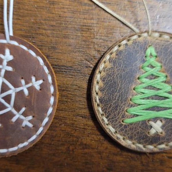 Leather Christmas Tree Ornament Pattern: A4 PDF, Video Tutorial - Etsy