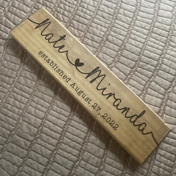 Personalized Couple Names Sign | Wedding Gift Idea | Anniversary Gift ...