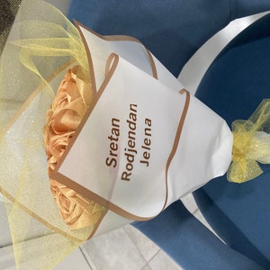 Emerald Green Eternal Rose Bouquet, Handmade Fake Flowers Bouquet, Ever ...