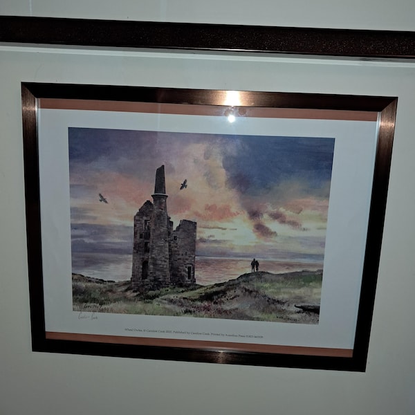 Cornish Tin Mine Art Print, Sunset Seascape Tenth Anniversary Gift - Etsy