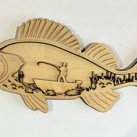 Laser Cut Files Fishing Svg Bass Pdf Files for Wood 4 Layer Art Piece ...