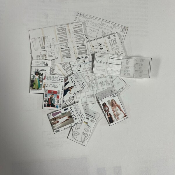 Miniature Sewing Patterns 1:12th Scale Sewing Pattern Sleeve and ...