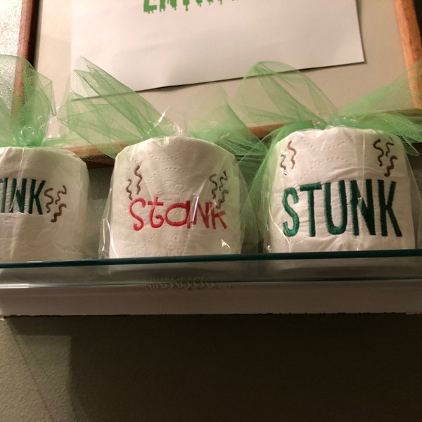 Stink Stank Stunk - Embroidered Toilet Paper - Funny Christmas Gag Gift ...