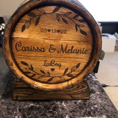 Wedding Barrel Card Box 10L, Personalized Oak Whiskey Barrel Box, Wine ...
