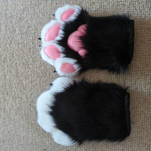 Furry Paws With Star Pattern and Colorful Style Fluffy Fursuit Partial ...