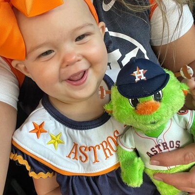 Houston Astros Ready to Reign Collection Faux Leather Bow, Solid Color ...