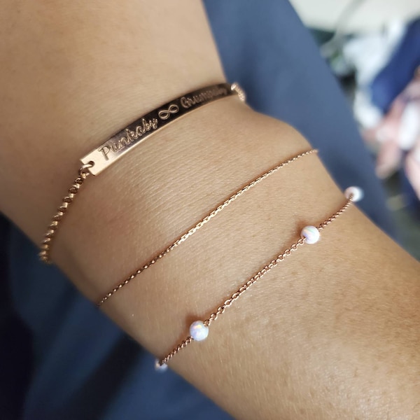 Simple Rose Gold Chain Bracelet, Minimalist Rose Gold Necklace ...