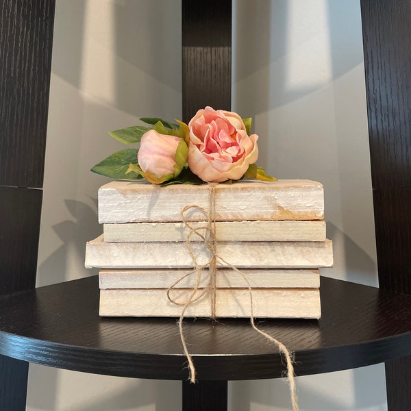 Mid-century Modern Stacked Books | Book Decor | Boho Decor | Book Stack ...