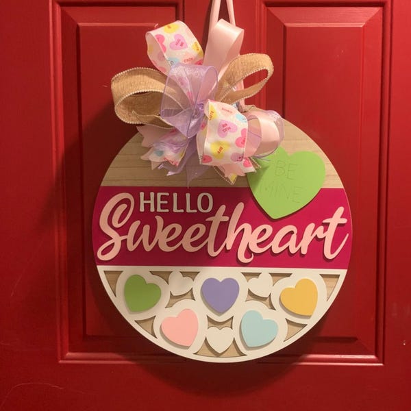 Hello Honey Bee Sign, Digital Download, Round Door Hanger, Summer Sign ...