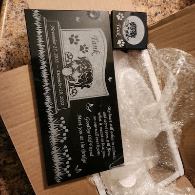 Boxer Personalized Dog Memorial Granite Stone Pet Grave Marker 6x12 ...