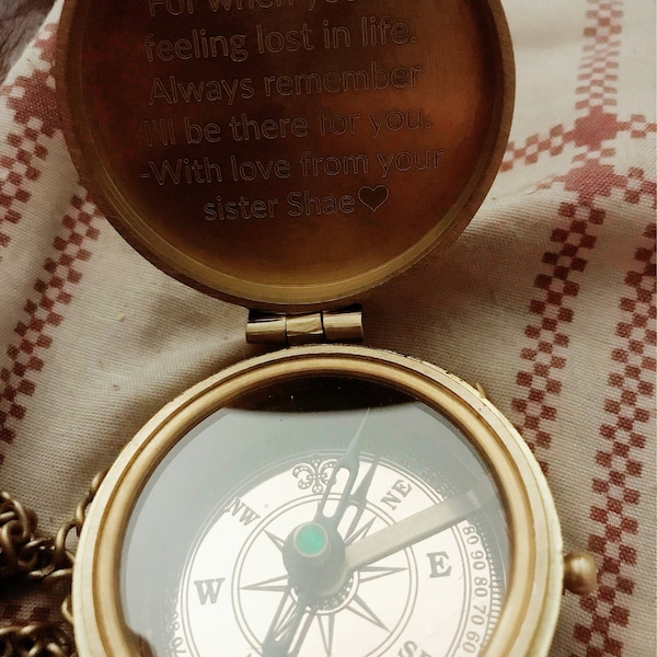 Engraved Compass Personalized Compass Custom Christmas Gift Compass ...