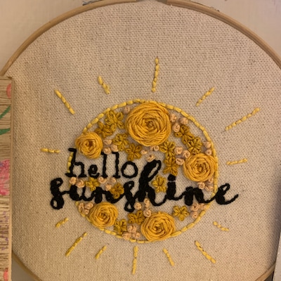 Hello Sunshine PDF ONLY Instant Download Handstitched - Etsy