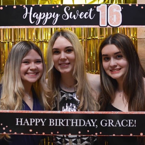 Printable 16th Birthday Photo Booth Frame Sweet 16 Black Rose Gold ...