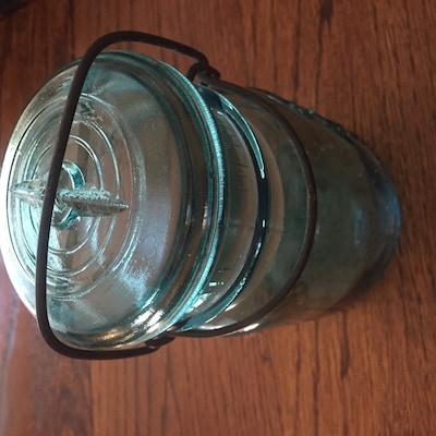 Replacement GLASS LIDS & 1940's Glass Canning Jars, Vintage Lightning ...