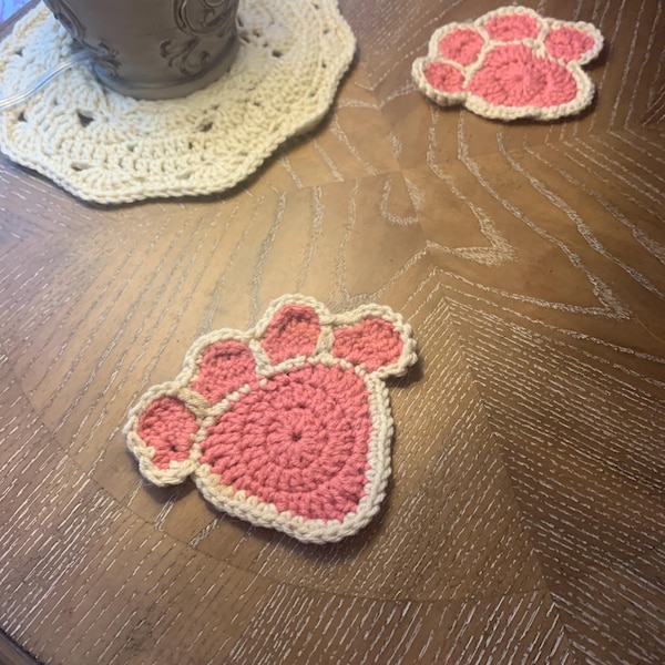 Paw Coaster Crochet Pattern - Dog Cat Paw Coaster Lovely Puppy Paw ...