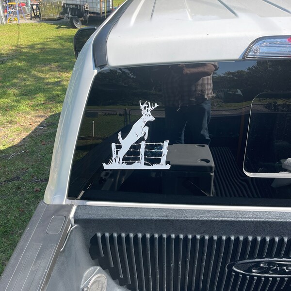 Deer Jumping Fence Decal Sticker - Etsy