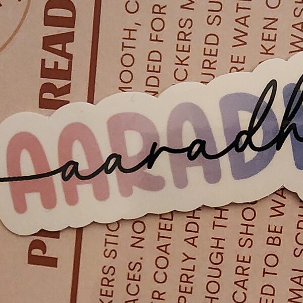 Personalized Name Sticker, Custom Name Sticker, Gradient Color Name ...