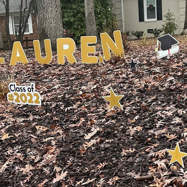 Personalized Graduation Yard Sign Letters 18", Custom Graduation Yard ...