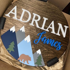 Custom Name Sign Round Baby Name Boy Nursery Sign Baby | Etsy