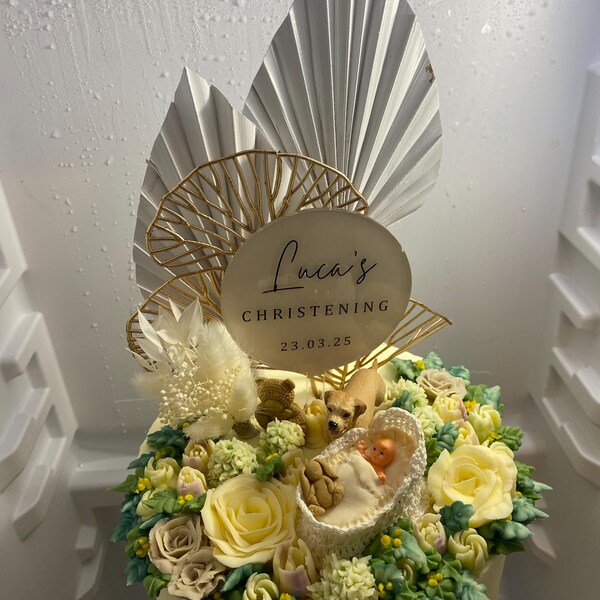 Personalised Christening Cake Topper - Baptism Cake Topper - Baby Cake ...