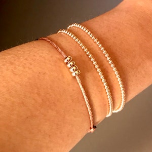 14k Gold Red String Bracelet Beaded Ball Bracelet Silk Cord Silk Cord ...